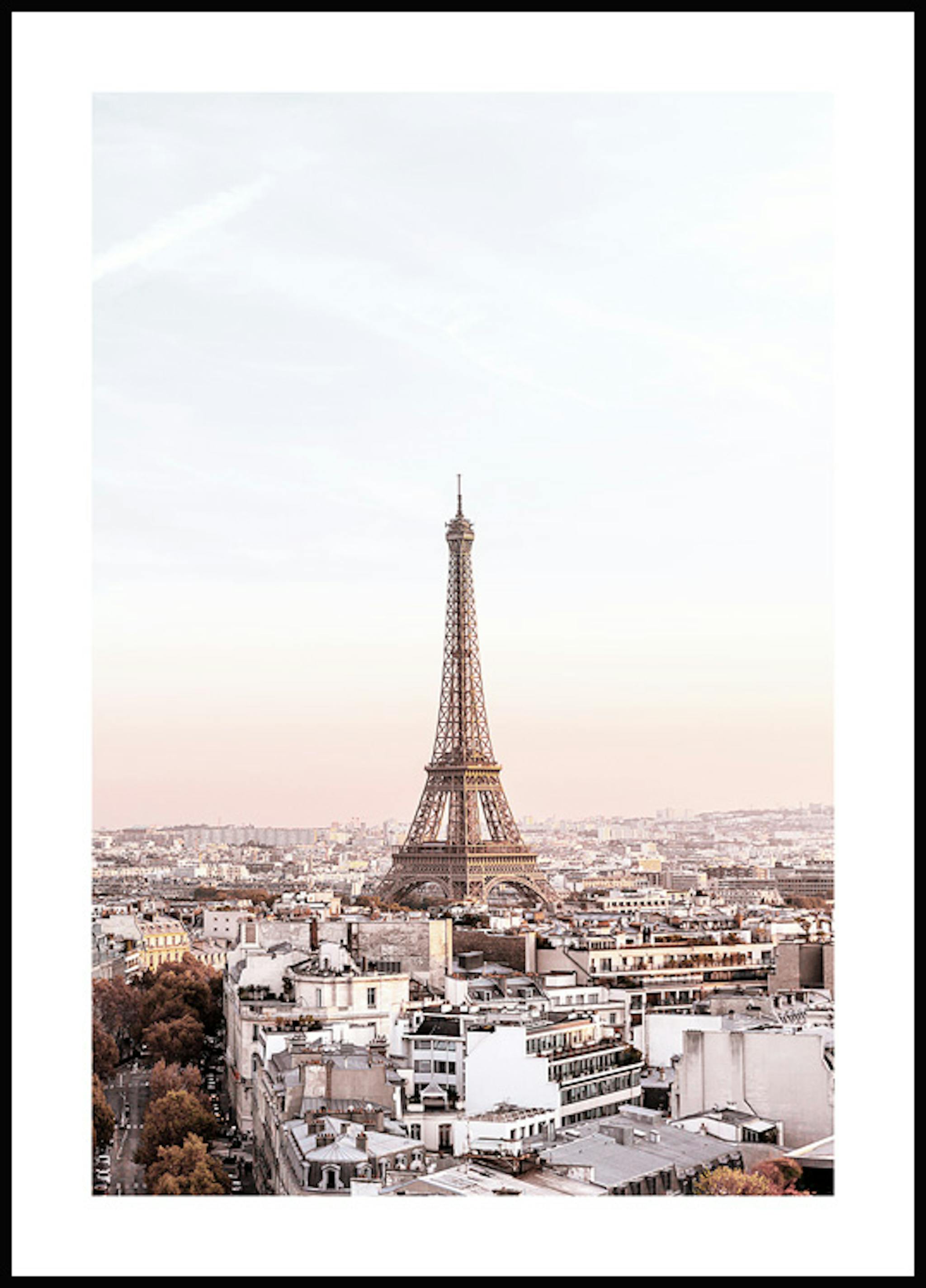 Glittery Paris Poster | Paris poster gray rooftops | Poster Store USA