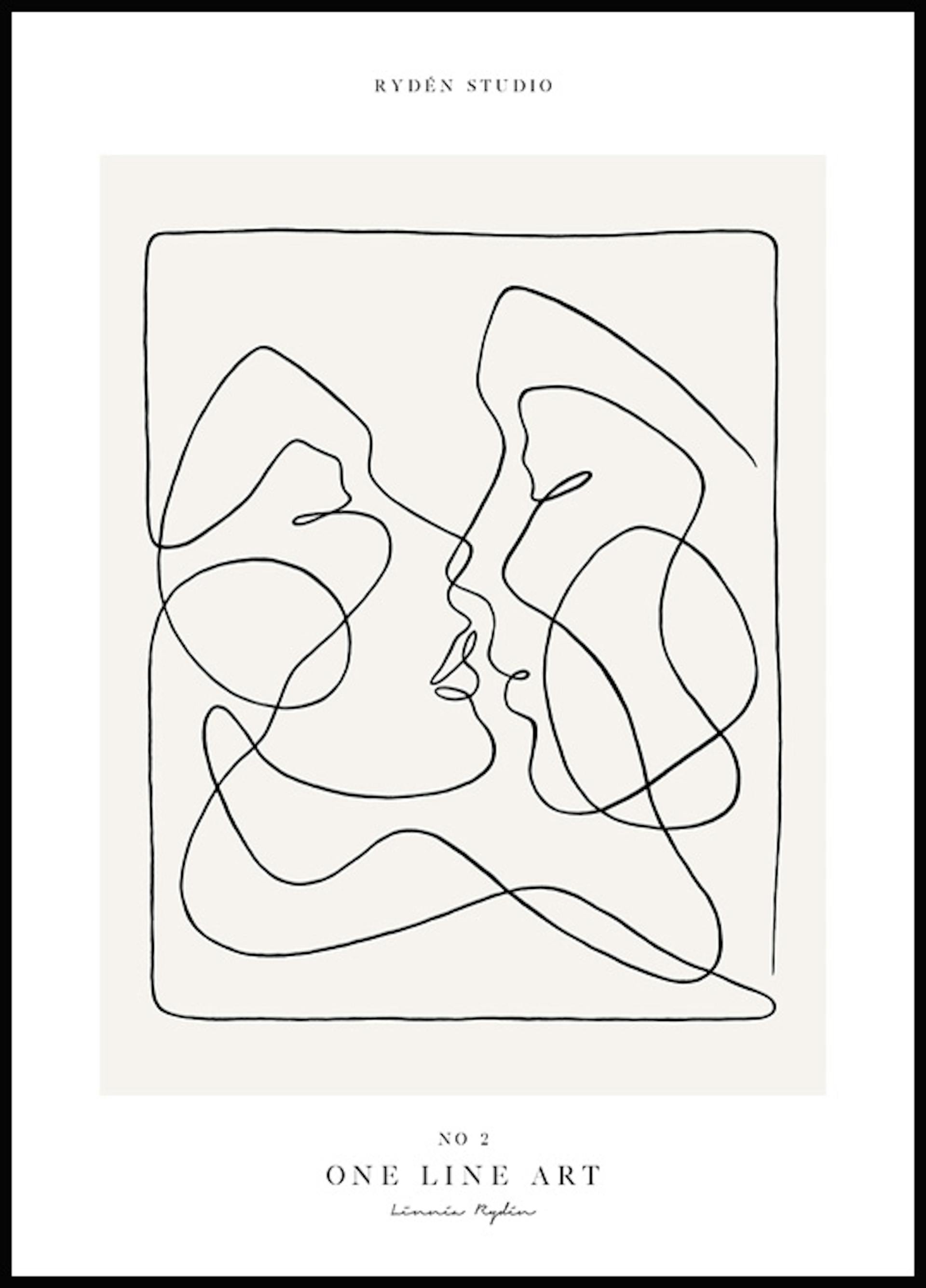 One Line Art No 1 Poster | Elegante minimalistische lijntekening van ...