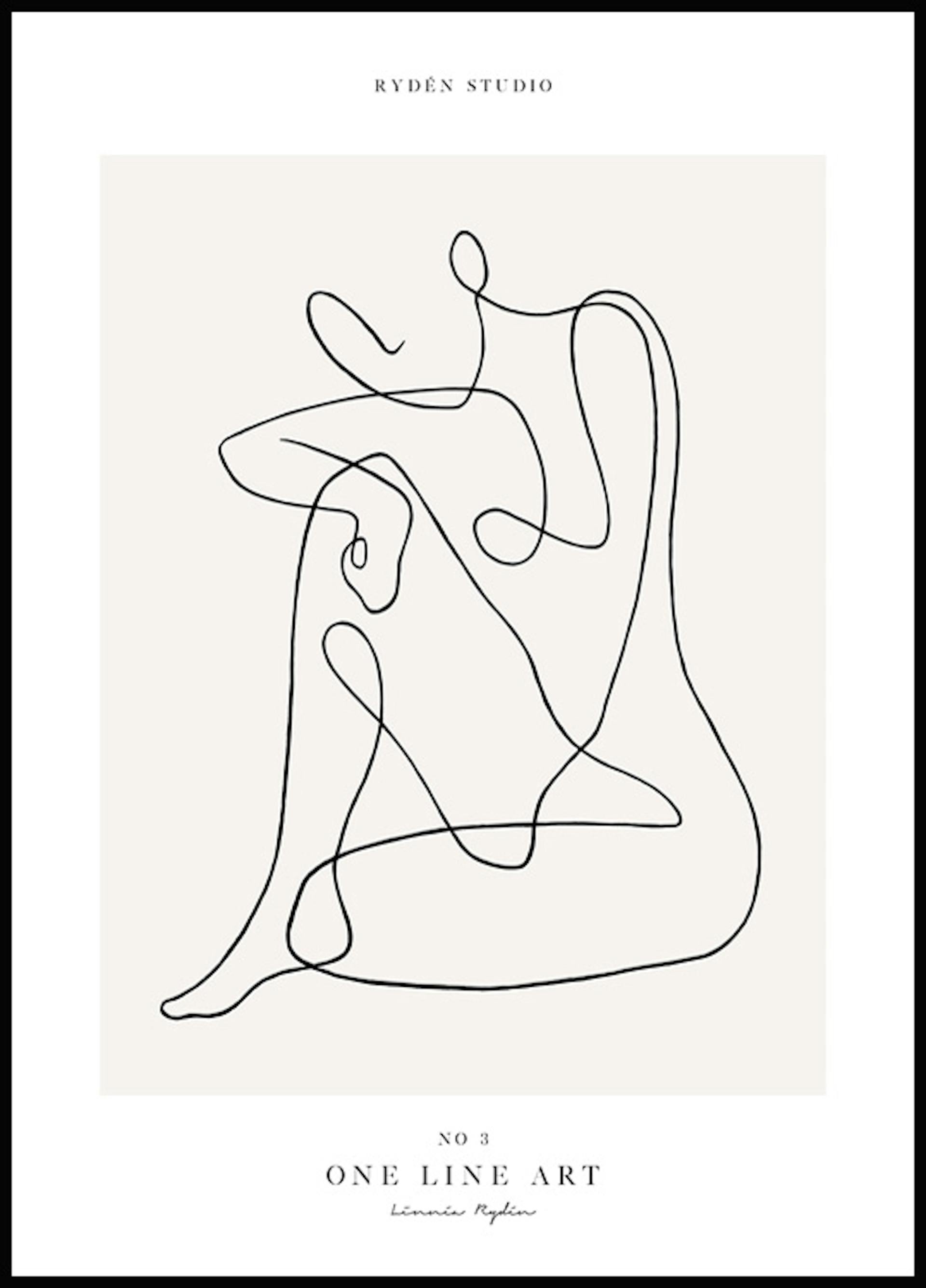 One Line Art No 1 Poster | Minimalist Line Drawing with Bun Hairstyle ...