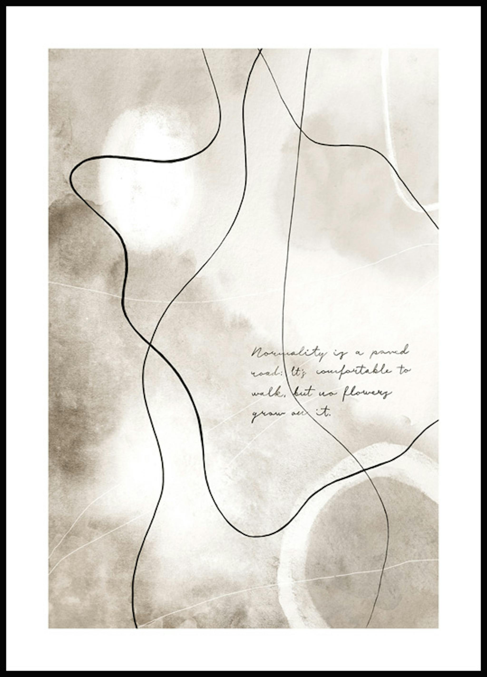 Female Line Art Poster | Minimalist Abstract Line Art Black Female ...