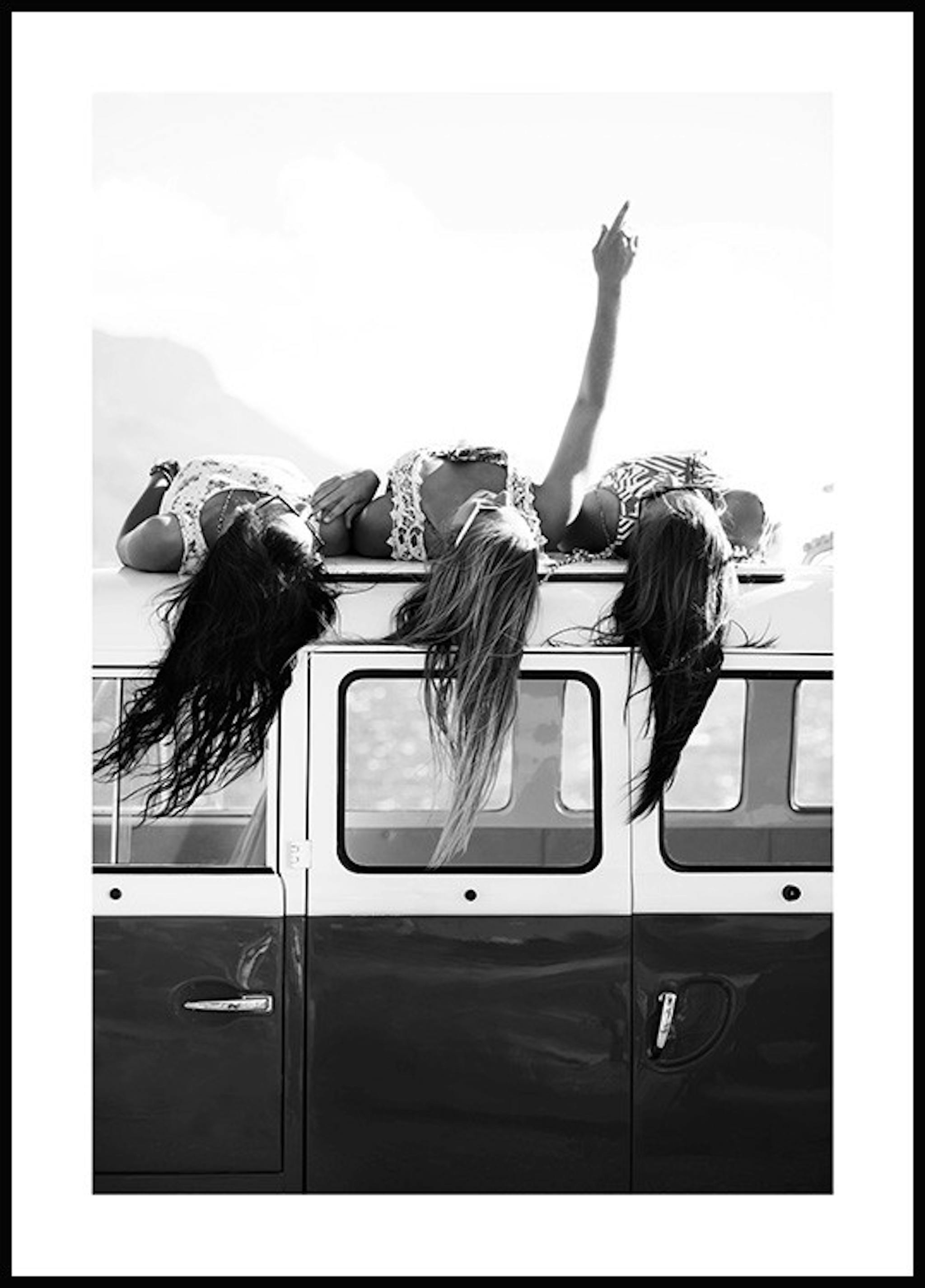 Girl in Retro Car Poster | Vintage Retro Aesthetic Photography | Poster ...