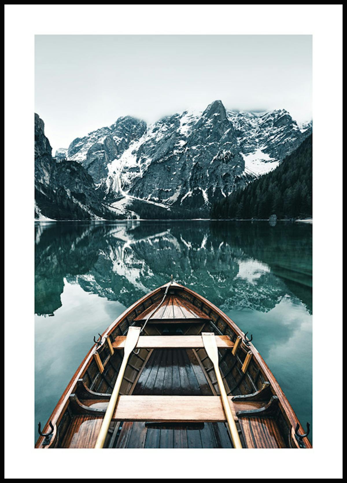 Canoes in the Lake Poster | Lake Louise Canoe Turquoise | Scenic Art by ...