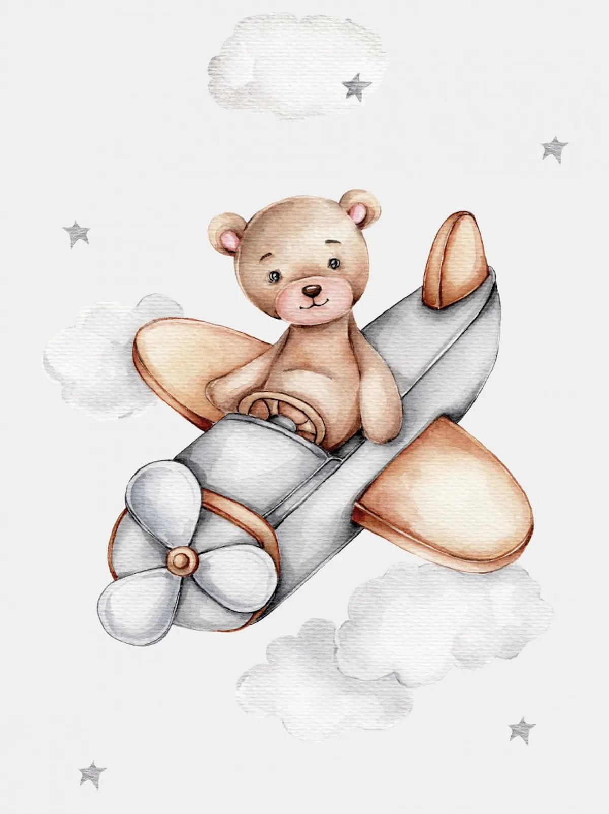 Cozy Room Gallerywall Poster | Soft Textured Teddy Bear Art for Kids ...