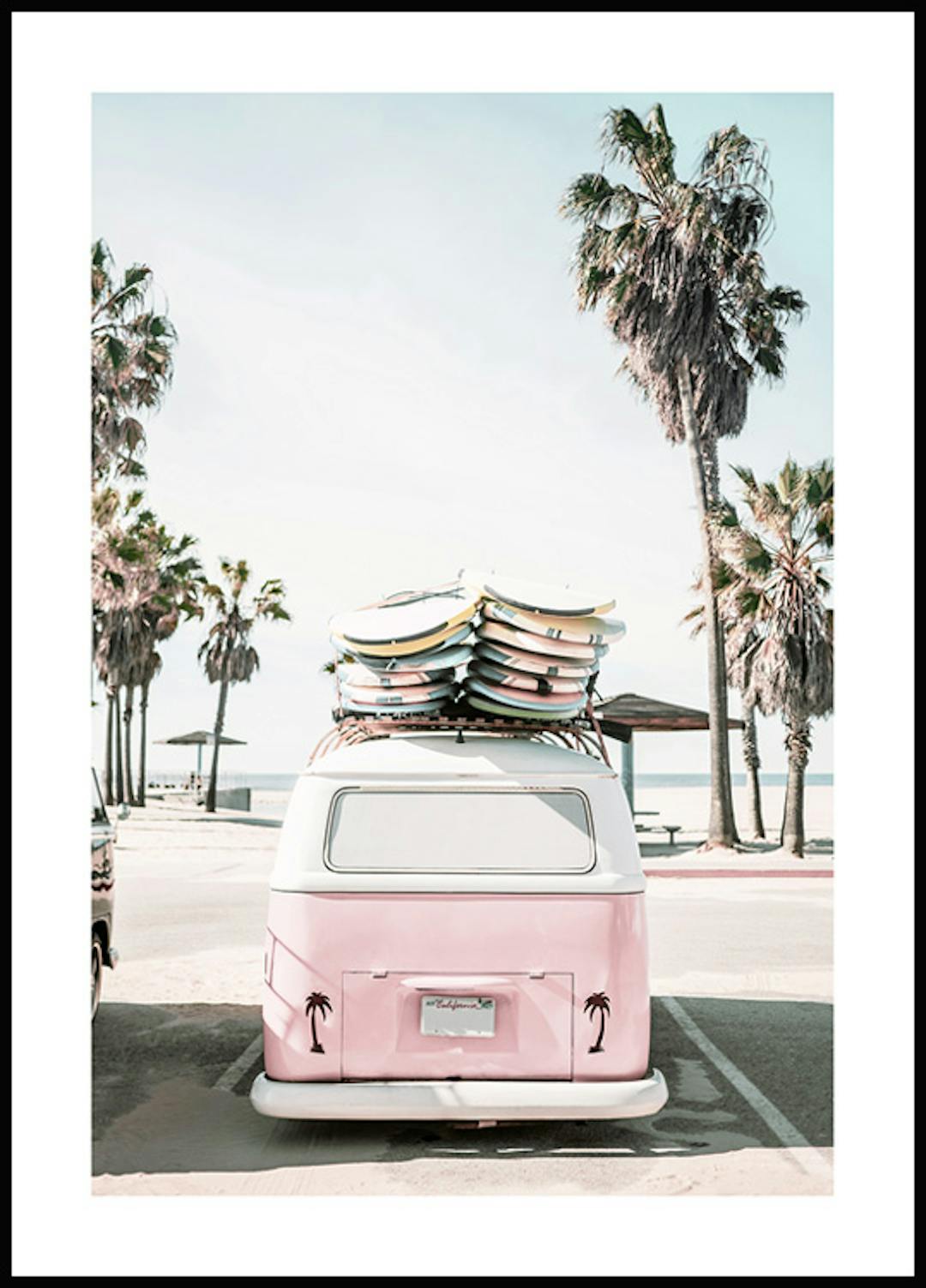 Surfboards on Beach Poster | Surfboard Blue Ocean Tropical | Beach Wall ...