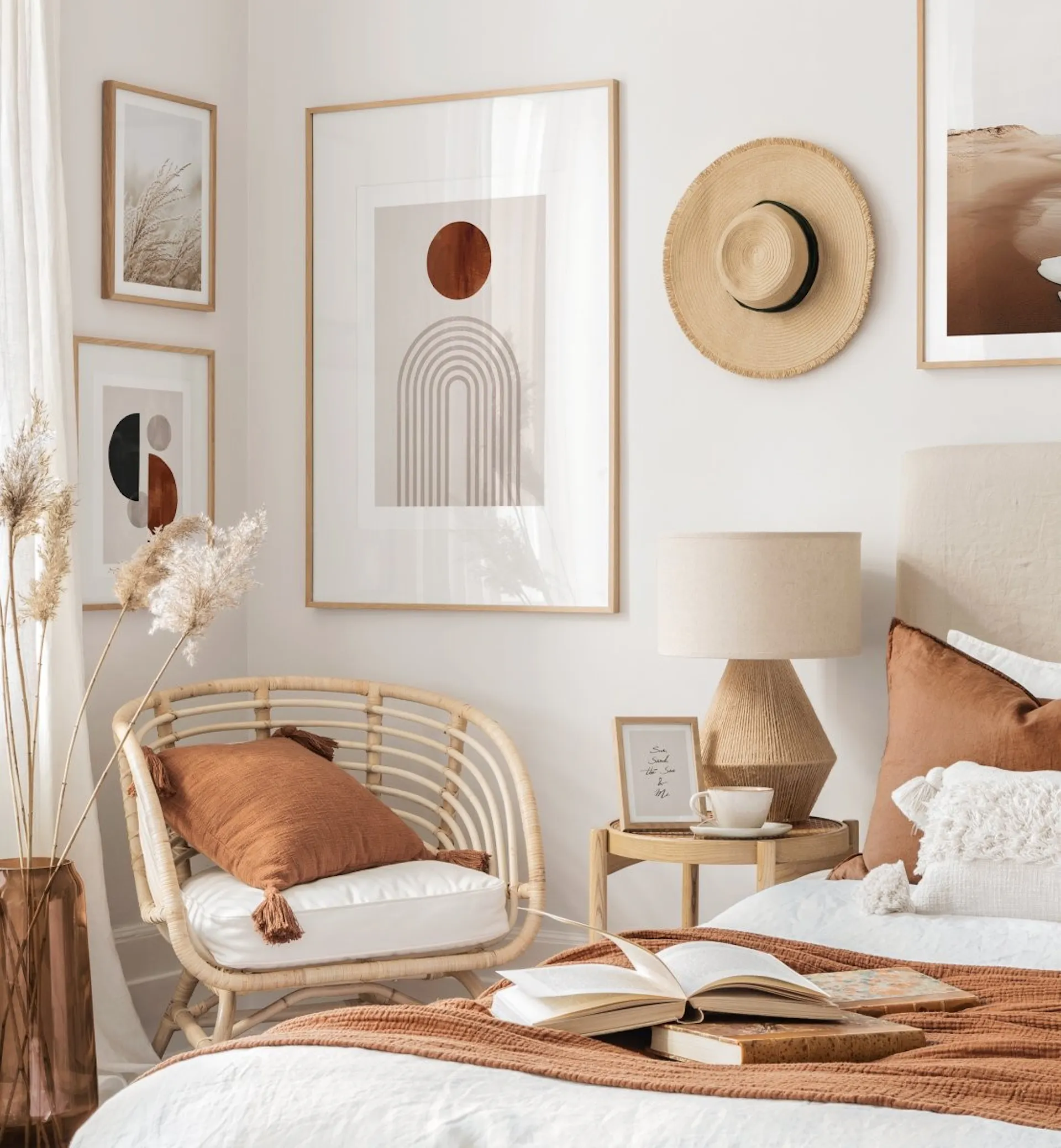Cozy Bedroom Gallerywall | Tranquil Bedroom Wall Art Decor | Poster ...