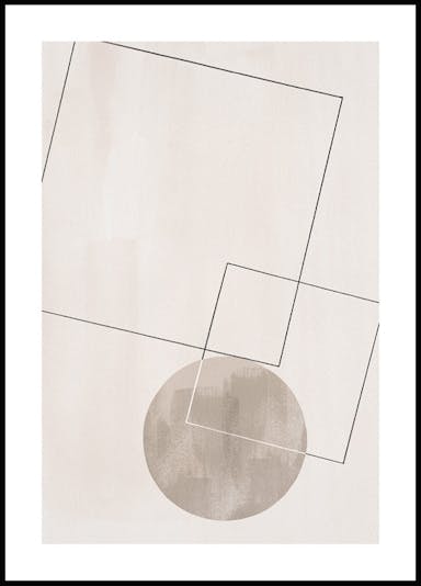 Berlin Shapes No2 Poster | Geometrische Formen in Schwarz und Beige ...