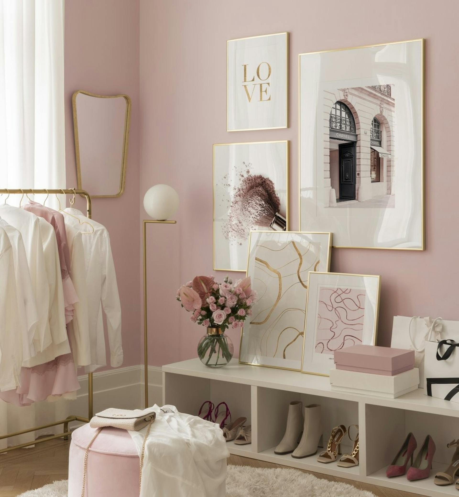 Gallerywall Poster | Elegant Pink and White Room Decor Art | Poster ...