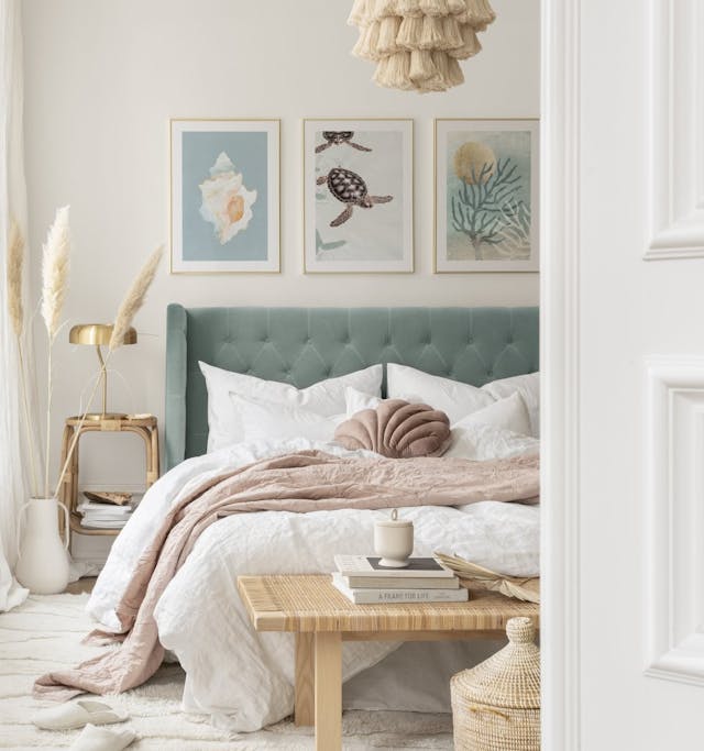Cozy Bedroom Gallerywall | Serene Ocean-Themed Wall Art Collection ...