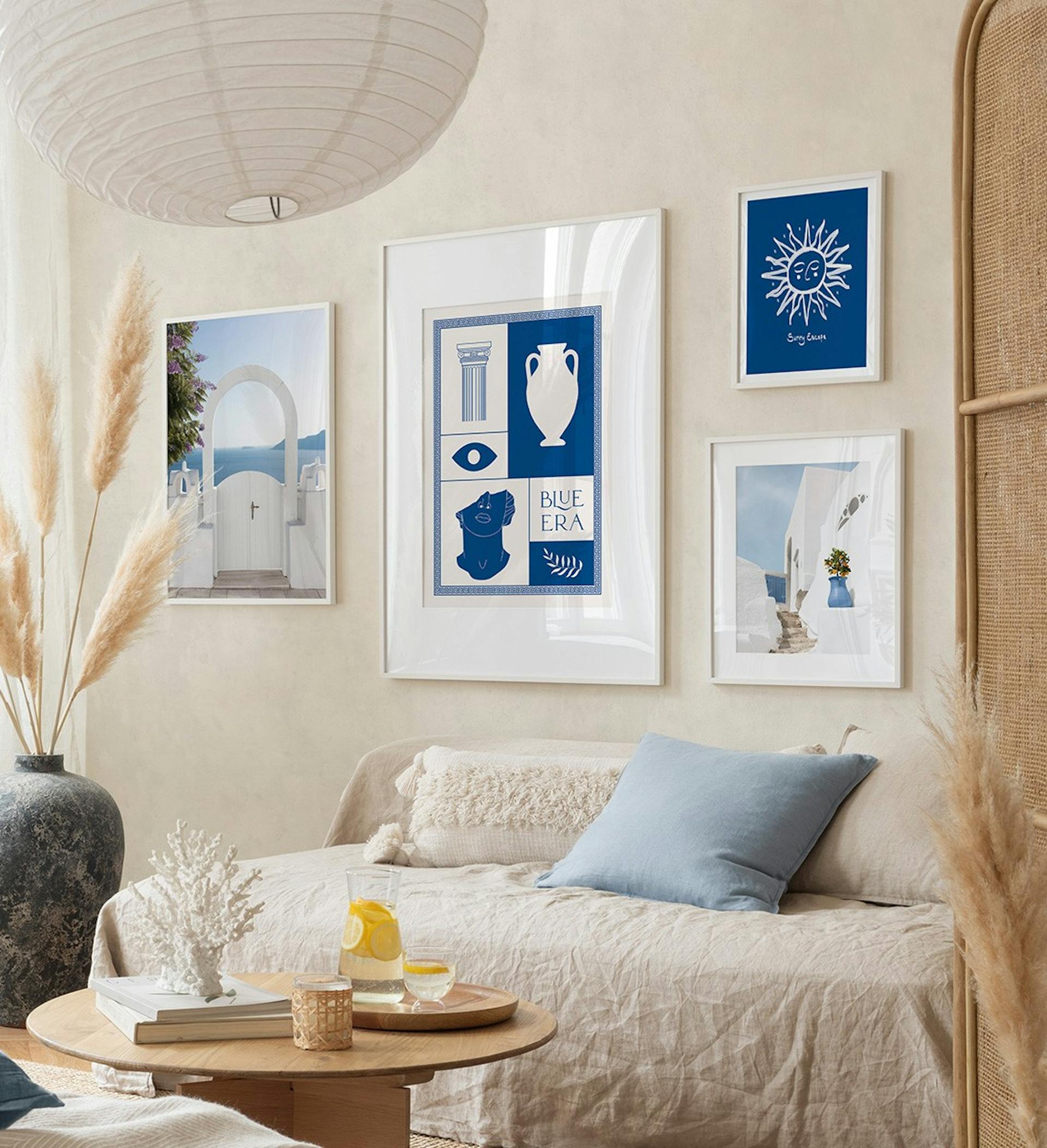 Cozy Room Gallery Wall Poster | Soft Natural Tones and Greek-Inspired ...
