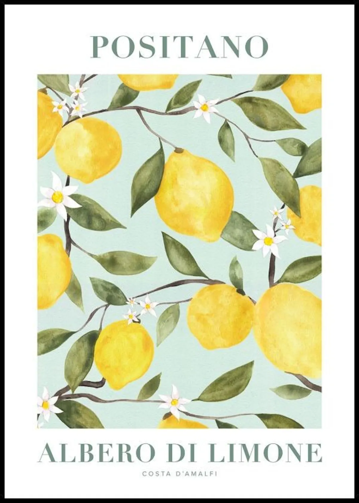 Orange de Valence Poster | Affiche Orange Fruits et Fleurs Aquarelle ...