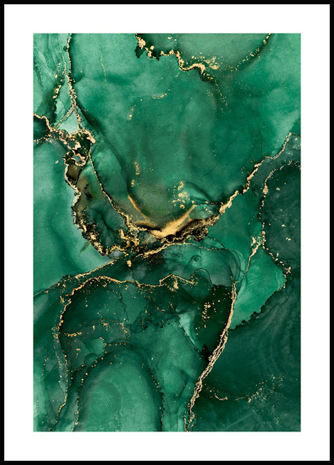 Green Marble No1 Poster | Elegant Marble Poster | Poster Store USA