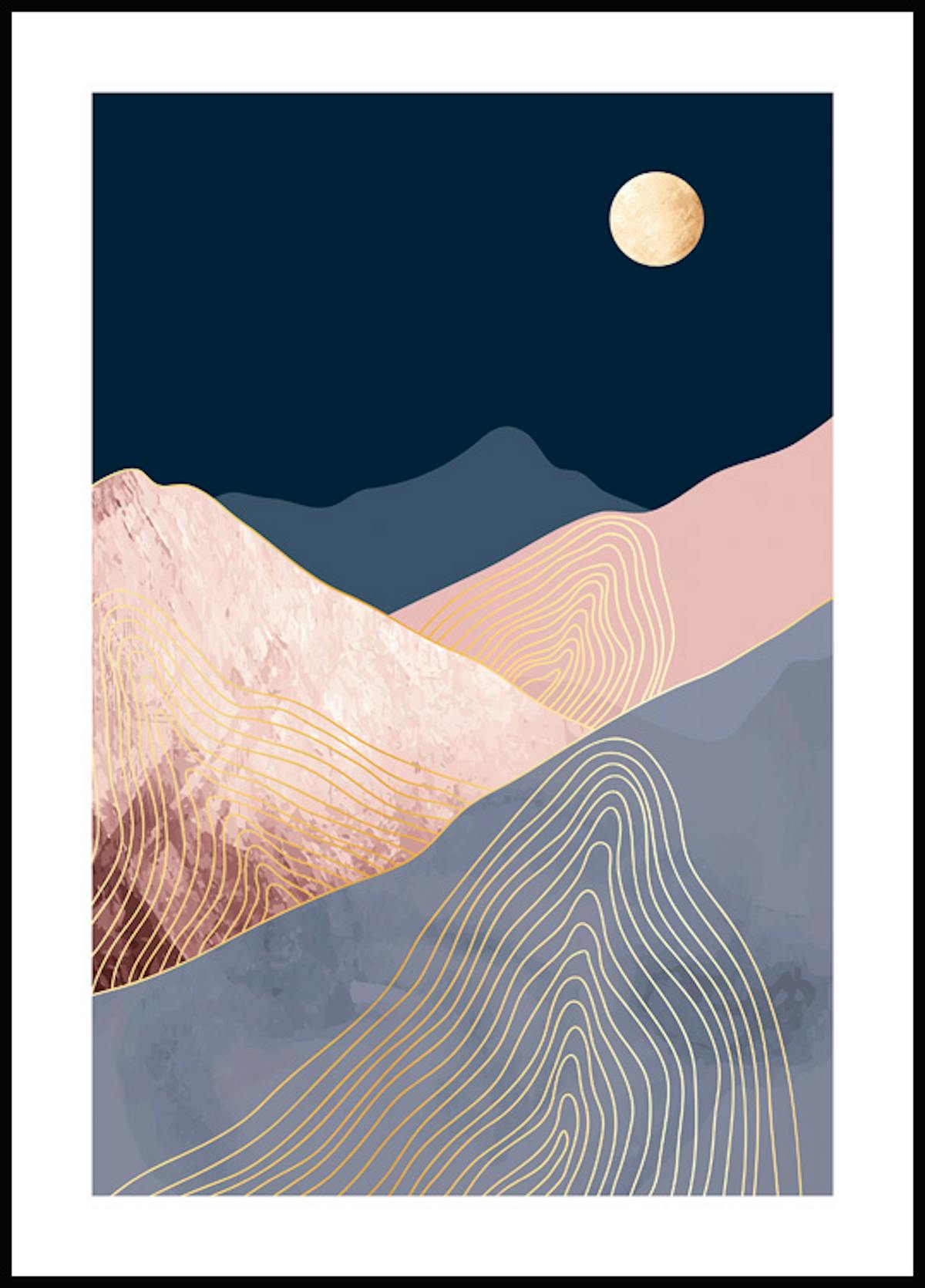 Watercolour Reflection Poster | Abstract Landscape Green | Poster Store USA