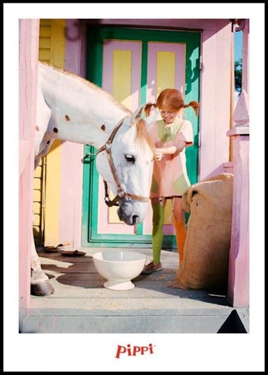 Pippi Langstrumpf isst Spaghetti Poster