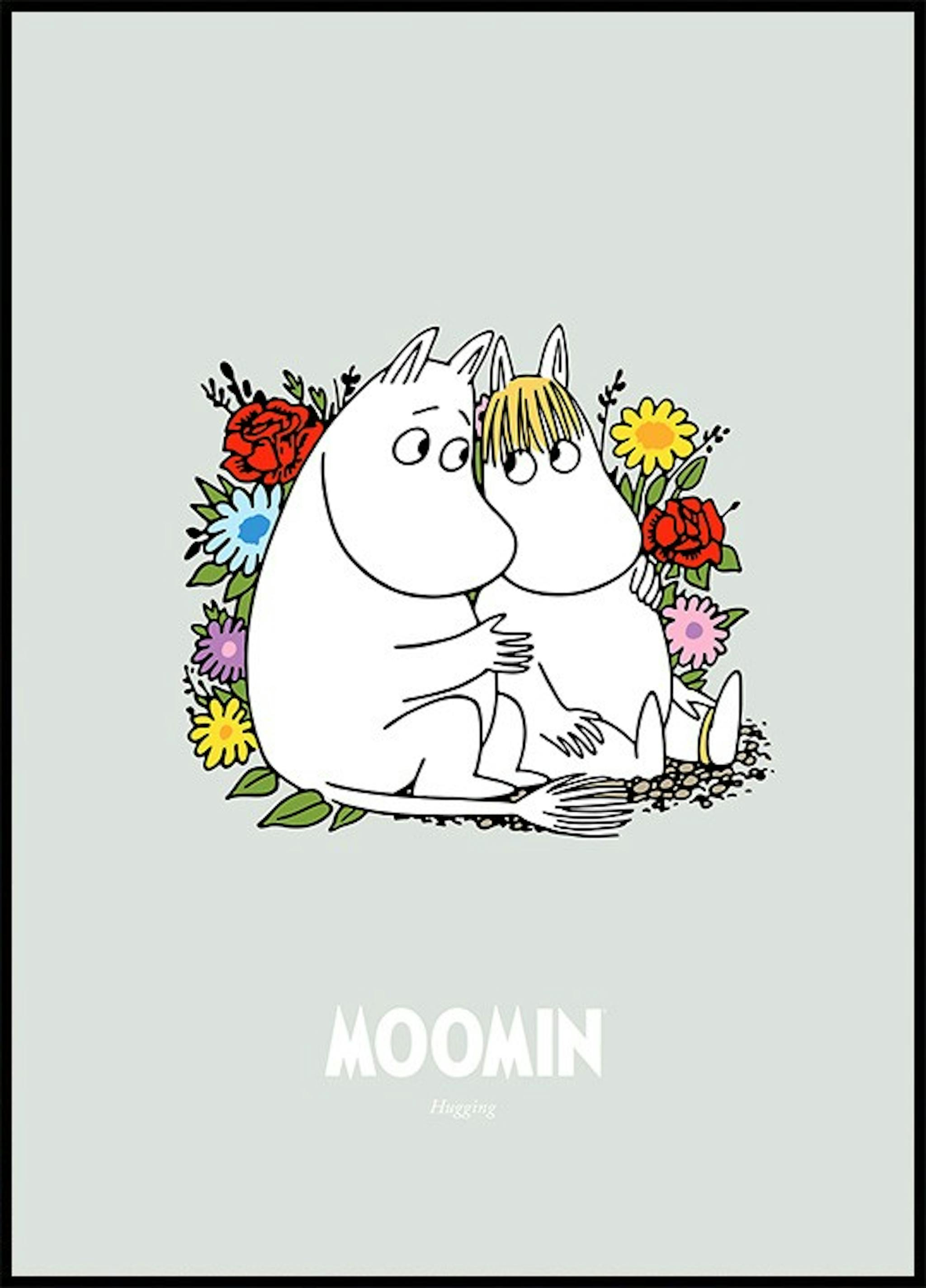 Mumin - Mumintrollet Poster | Unik konst med blomsterdetaljer | Poster ...