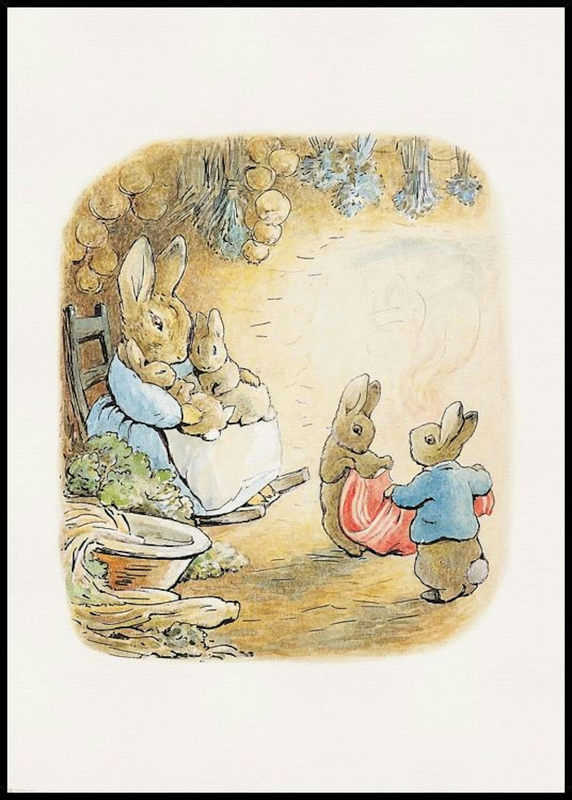 Peter Rabbit Characters Poster | Bunny Art Watercolor Illustration ...