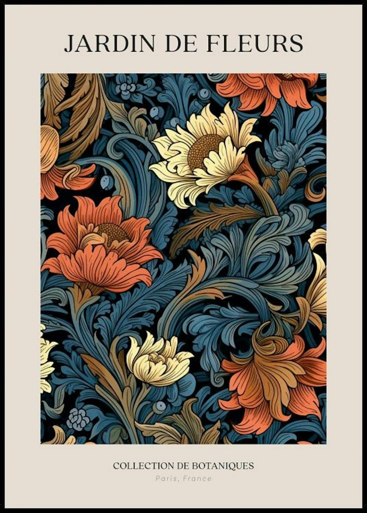 Jardin de Fleurs No1 Poster | Botanical Floral Prints Wall Art | Poster ...
